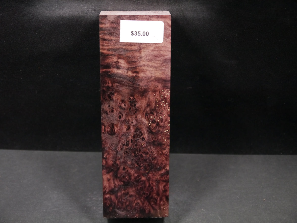 Stabilized Dyed Box Elder Block SW5346 – Knife and Gun Finishing Supplies